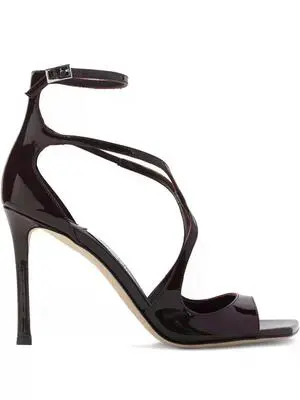 JIMMY CHOO Azia 95 Strappy Stiletto Sandals - Brown