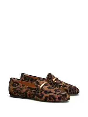 TOD'S Leopard-print Loafers - Brown