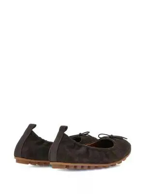 Hogan Suede Ballerina Shoes - Brown