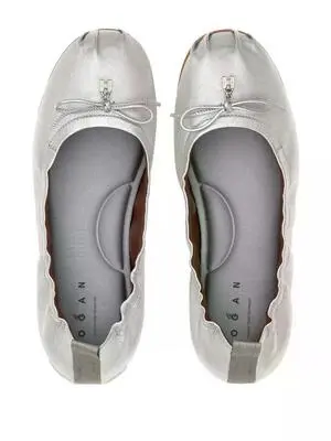 Hogan Metallic Ballerina Shoes