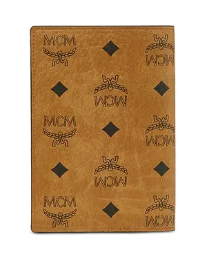Mcm Ottomar Visetos Passport Holder - Cognac
