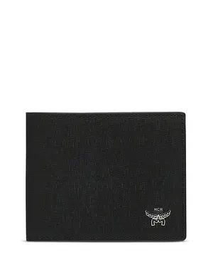 Mcm Himmel Leather Small Wallet - Black
