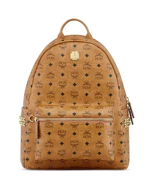 Mcm Stark Visetos Backpack - Cognac