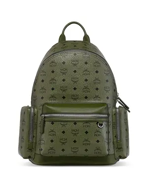 Mcm Stark Visetos Backpack - Khaki Moss