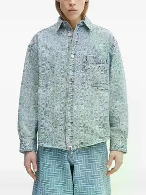 A BATHING APE Monogram-print Denim Shirt Jacket