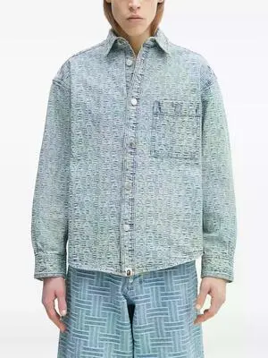 A BATHING APE Monogram-print Denim Shirt Jacket