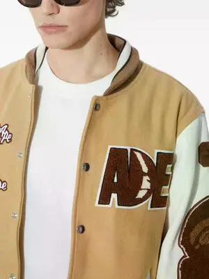 A BATHING APE Appliqué-detail Varsity Jacket