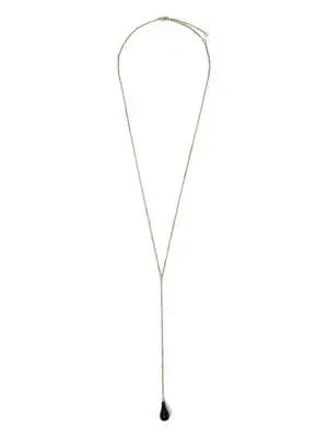 TOTEME 18k Gold-plated Brass Onyx Drop Necklace - Black