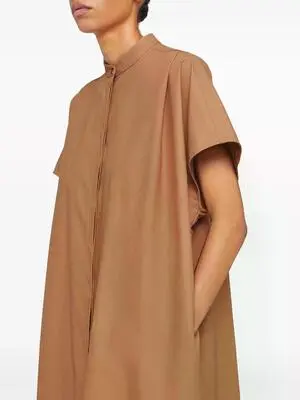 JIL SANDER Collarless Belted Shirt Dress
