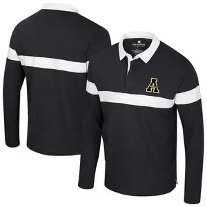 COLOSSEUM Appalachian State Mountaineers Too Cool For School Long Sleeve Polo - Black