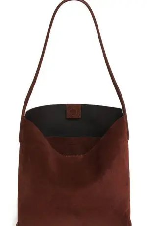 MANSUR GAVRIEL Everyday Cabas Suede Hobo Bag - Chocolate