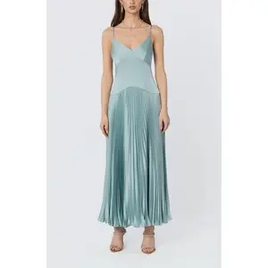 Astr The Label Pleated Drop Waist Dress - Seafoam