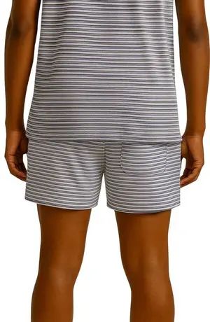 D.RT Striped Drawstring Shorts - Blue/ White