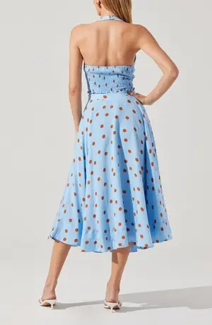Astr The Label Janie Polka Dot Midi Skirt
