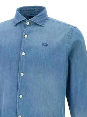 LA MARTINA Logo-embroidered Denim Shirt
