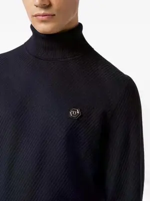 Philipp Plein Logo-patch Turtleneck Sweater - Black