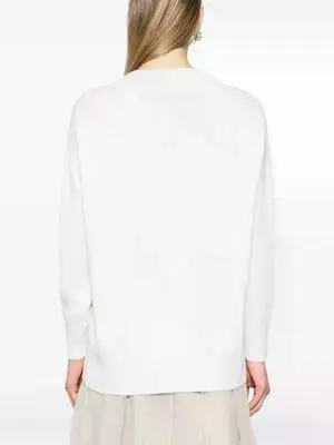 Brunello Cucinelli Sequined V-neck Jumper - Neutrals