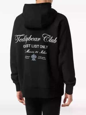 Philipp Plein Teddy Bear Motif Fleece Hoodie