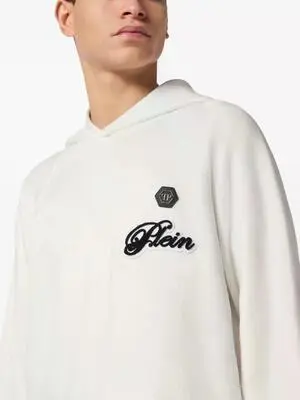 Philipp Plein Logo-patch Hoodie - Neutrals