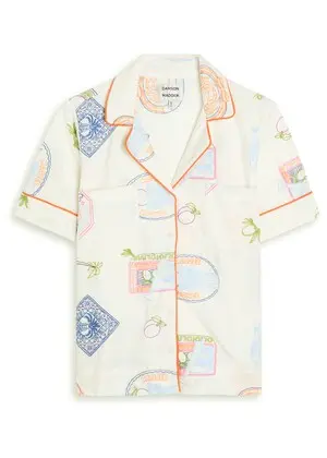 DAMSON MADDER Embroidered Cotton-blend Shirt - Multicoloured