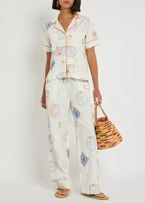 DAMSON MADDER Embroidered Cotton-blend Shirt - Multicoloured