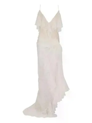 Balmain Lace-panel Maxi Dress