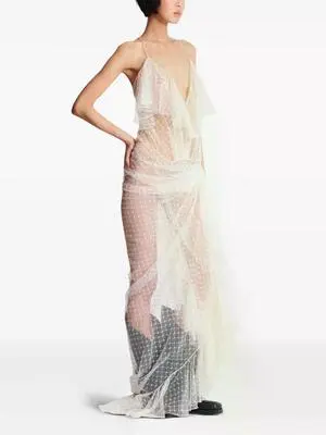 Balmain Lace-panel Maxi Dress