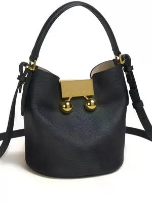 Marni Trunkaroo Pebbled-leather Bucket Bag - Black