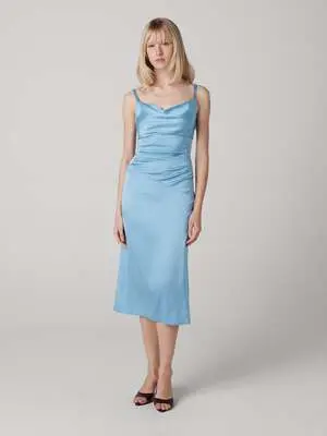 ruched slip dress