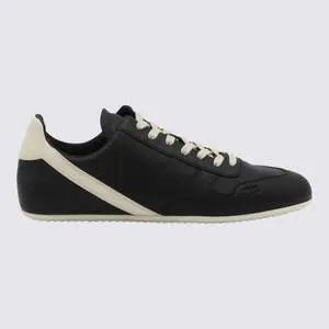 Rick Owens Minimal Leather Sneakers - Black-milk