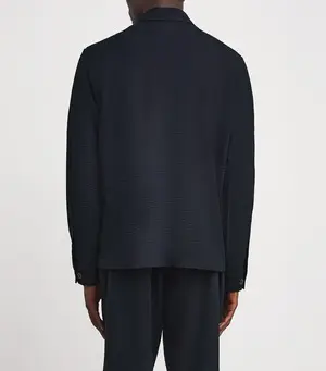 Sunspel Stretch-wool Seersucker Jacket - Navy