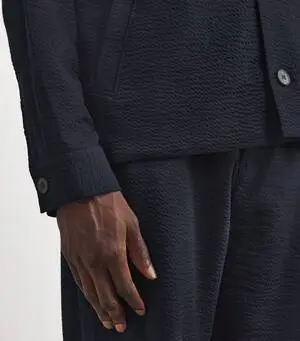 Sunspel Stretch-wool Seersucker Jacket - Navy