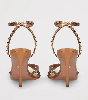 AQUAZZURA Leather Tequila 85 Sandals - Brown