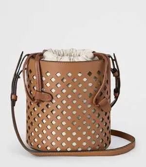 Mulberry Leather Perforated Bucket Bag