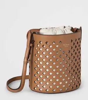 Mulberry Leather Perforated Bucket Bag