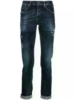 DONDUP Slim-cut Rolled-hem Jeans
