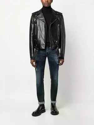 DONDUP Slim-cut Rolled-hem Jeans