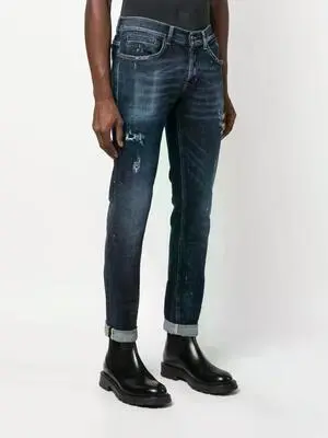 DONDUP Slim-cut Rolled-hem Jeans