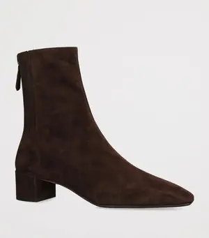 AQUAZZURA Suede Saint Honor Ankle Boots - Brown
