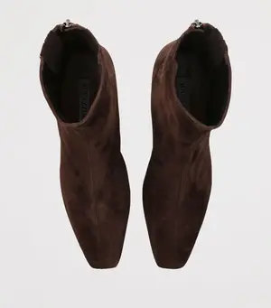AQUAZZURA Suede Saint Honor Ankle Boots - Brown