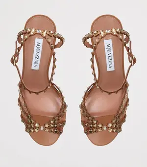 AQUAZZURA Leather Tequila 85 Sandals