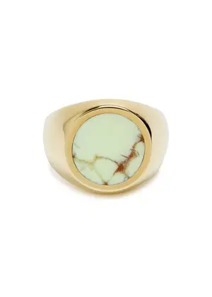 LEGIER Stone-embellished Signet Ring - Cream