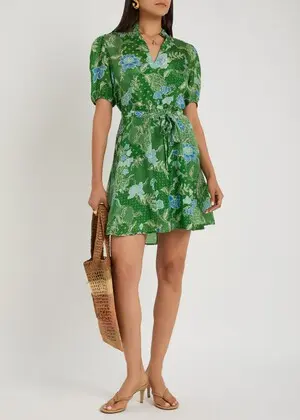 Hannah Artwear Gaia Printed Silk Mini Dress