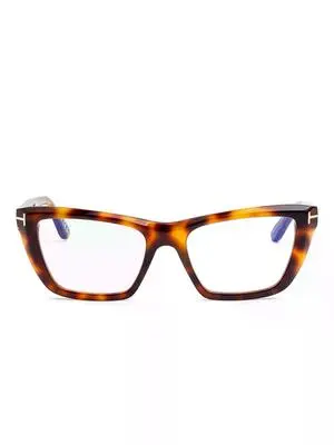 TOM FORD Geometric Frame Glasses - Brown