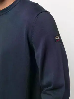 Paul & Shark Logo-patch Crew Neck Jumper - Blue