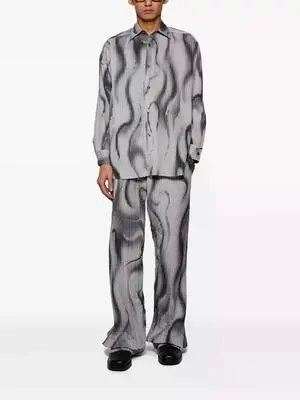 CASELLA MEYER Pleated Swirl-print Trousers