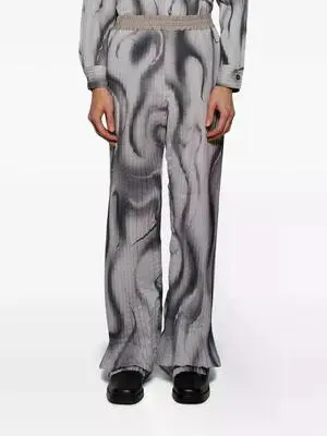 CASELLA MEYER Pleated Swirl-print Trousers
