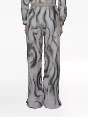 CASELLA MEYER Pleated Swirl-print Trousers
