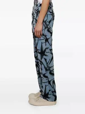 CASELLA MEYER Abstract-print Velvet Trousers
