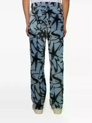 CASELLA MEYER Abstract-print Velvet Trousers